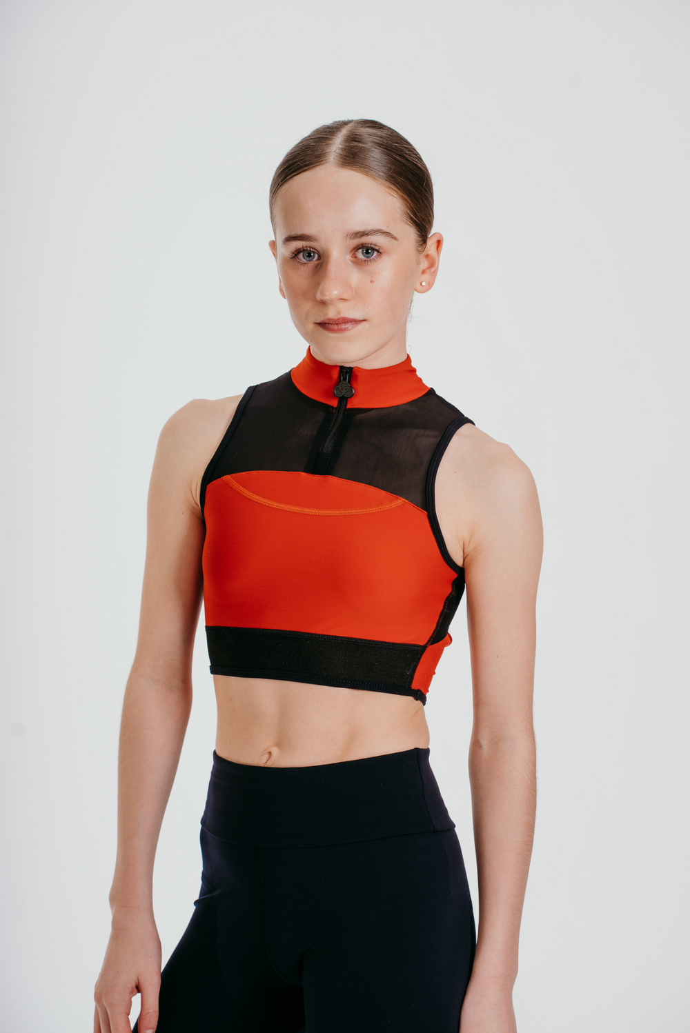 Girl's Figure Skating Crop Bra in Ember | Chique Sport