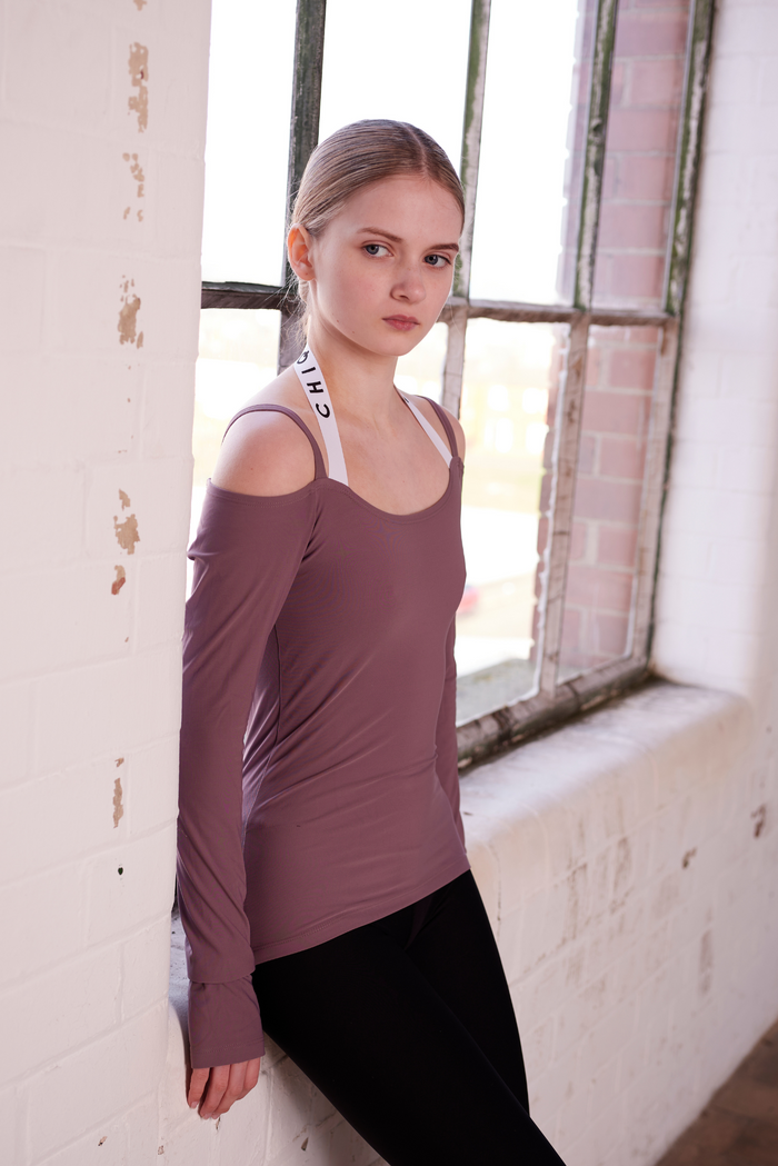 Women's Figure Skating Long-Sleeve Top in Mink | Chique Sport