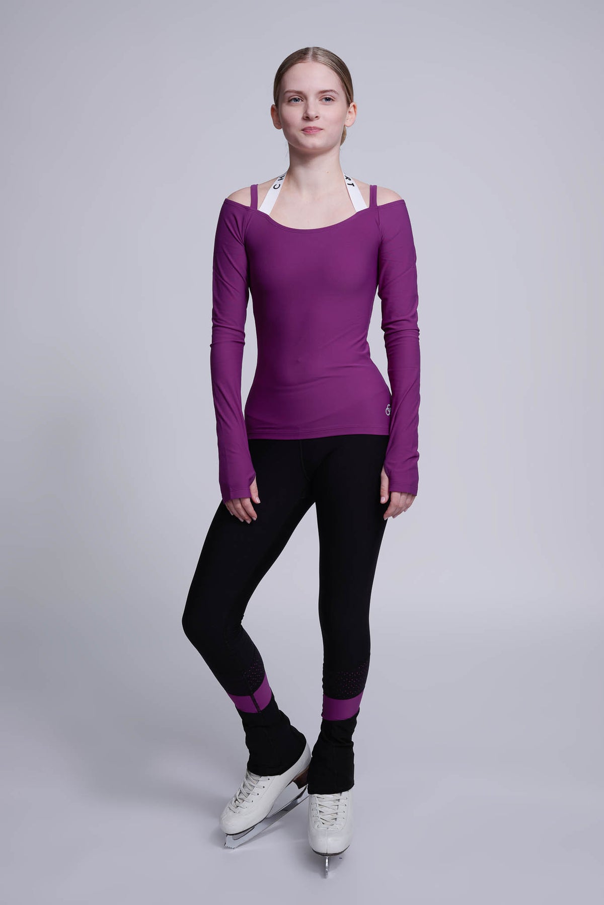 Women's Figure Skating Long-Sleeve Top in Berry | Chique Sport